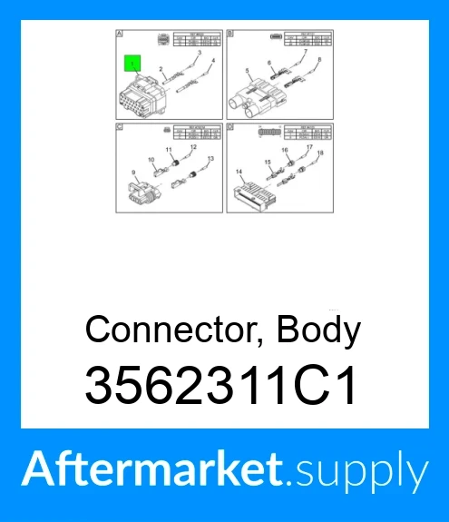 3562311C1 - Connector, Body fits NAVISTAR | Price: $38.68 to $61.25