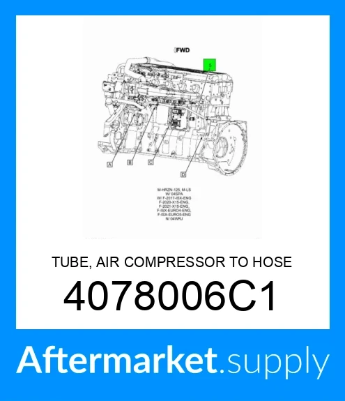 4078006C1 - TUBE, AIR COMPRESSOR TO HOSE fits NAVISTAR | Price: $48.73 ...