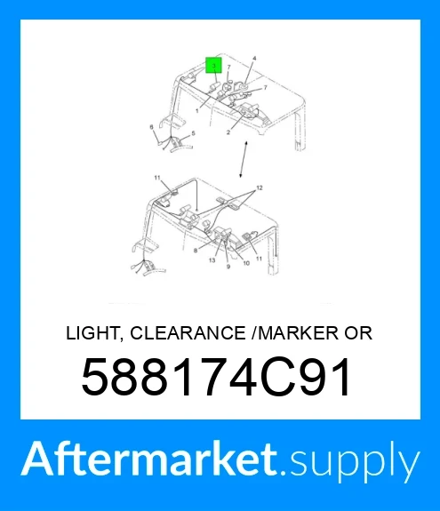 588174C91 - AMBER LAMP fits NAVISTAR
