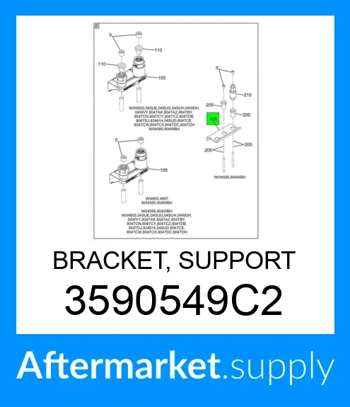3590549C2 - BRACKET, SUPPORT fits NAVISTAR | Price: $143.66 to $146.15