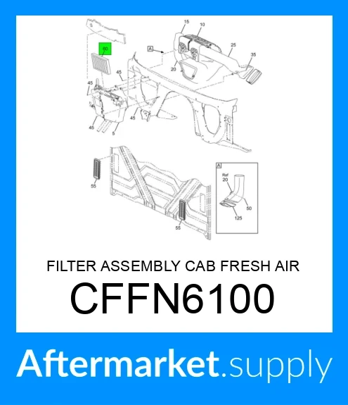 CFFN6100 - FILTER ASSEMBLY CAB FRESH AIR CONDITION fits NAVISTAR ...