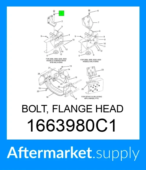 1663980C1 - BOLT, FLANGE HEAD fits NAVISTAR | Price: $17.48 to $44.03