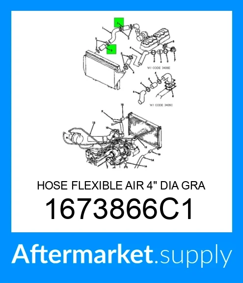 1673866C1 - HOSE FLEXIBLE AIR 4" DIA GRA fits NAVISTAR