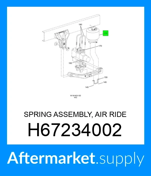 H67234002 - SPRING ASSEMBLY, AIR RIDE PRIMAAX fits NAVISTAR | Price ...