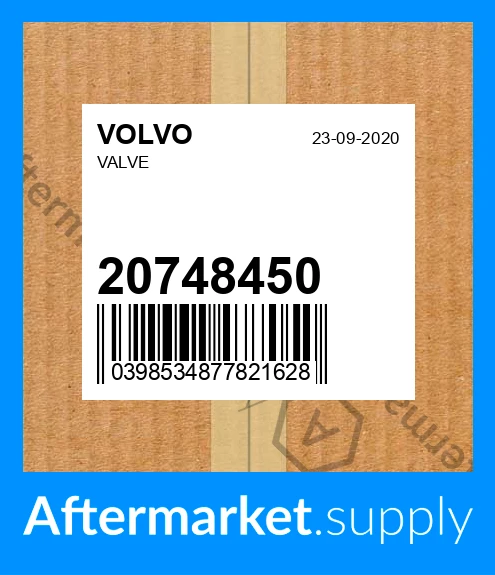 20748450 - VALVE fits VOLVO | Price: $10.00 to $121.50